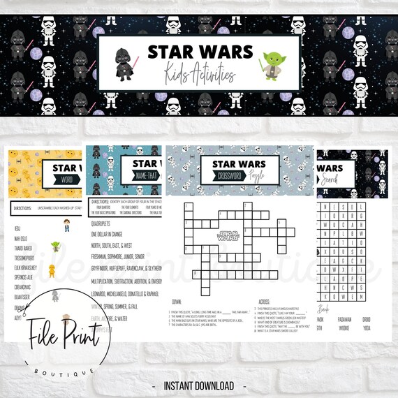 Star Wars Printable Kids Activities Word Search Star Wars | Etsy Australia