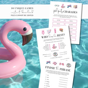 Pool Party Games Printable, Printable Pool Party Games, Pool Party Game ...
