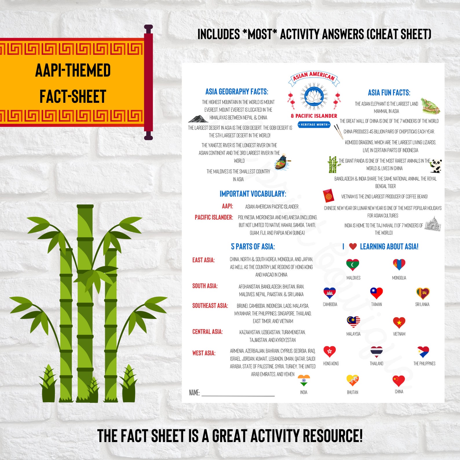 AAPI Heritage Month Printable Flag Match-up AAPI Printable - Etsy