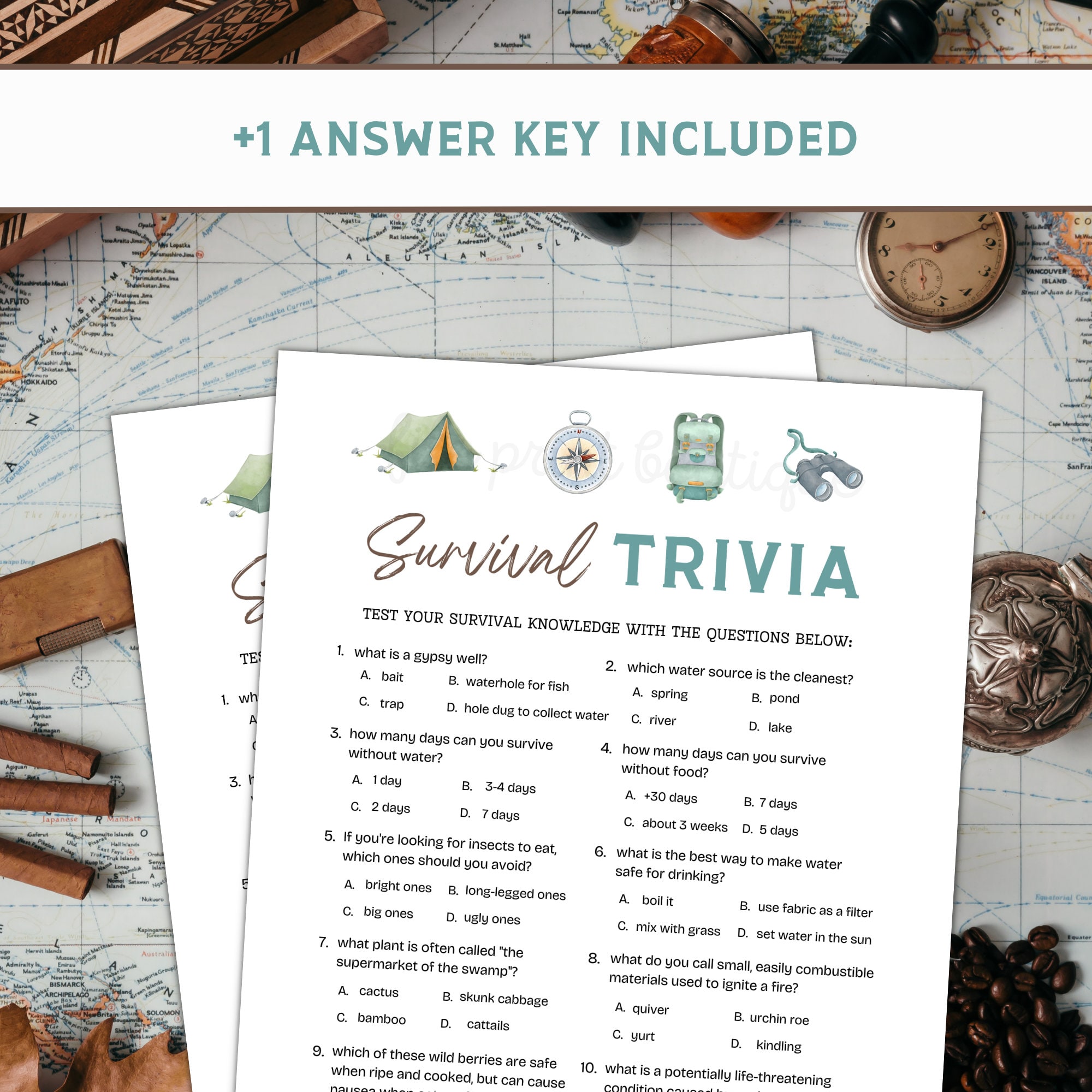 Survivalist Party Games: 9 Printable Bushcraft Activities (digital ...