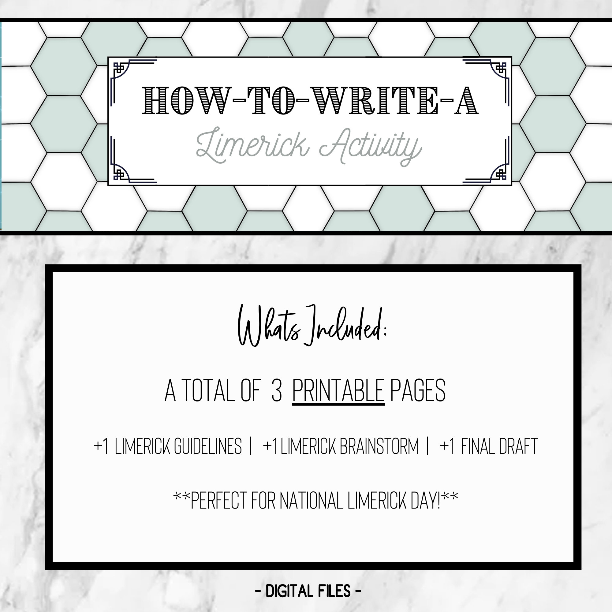 Limerick Printable Activity for Kids, National Limerick Day Printable ...