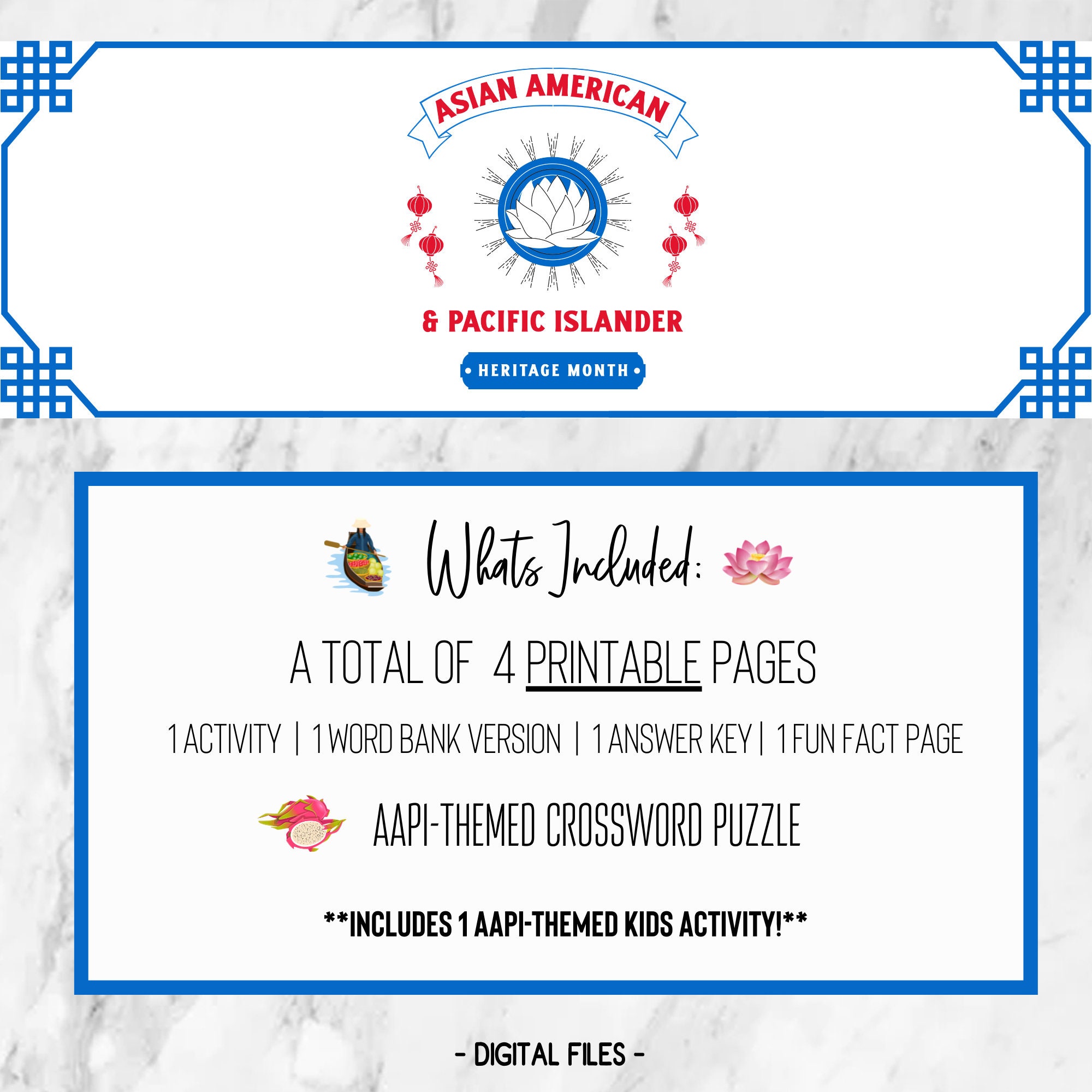 AAPI Heritage Month Printable Crossword AAPI Printable AAPI | Etsy Canada