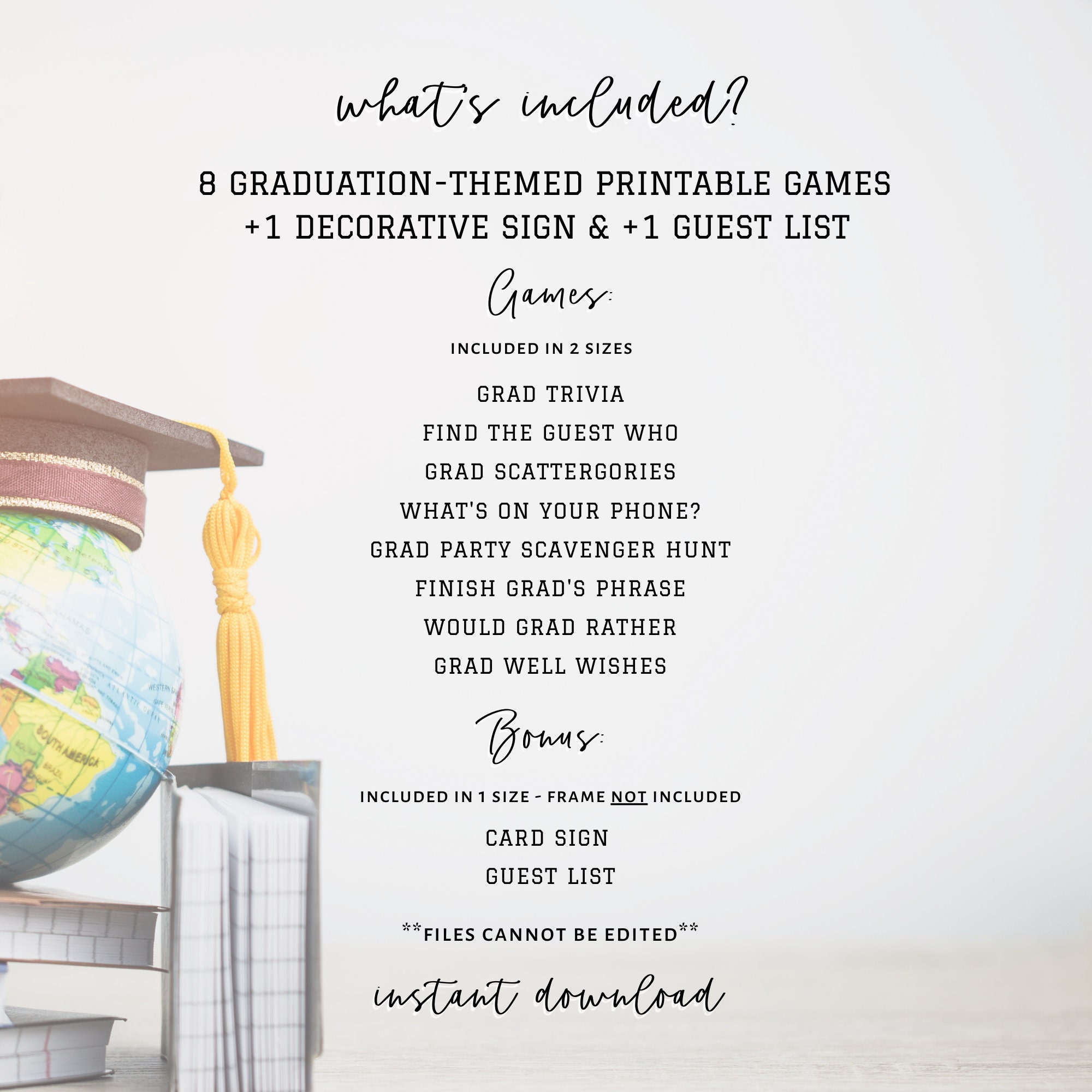 Graduation Party Game Bundle, Graduation Sign, Graduation Party ...