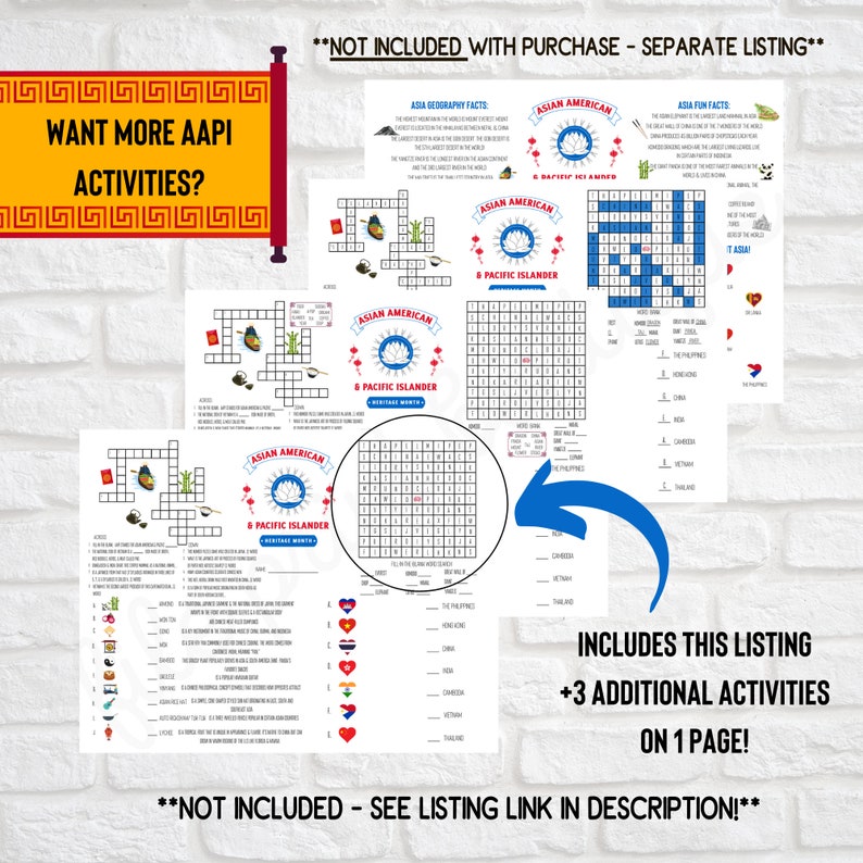 AAPI Heritage Month Printable Activity AAPI Printable Word - Etsy