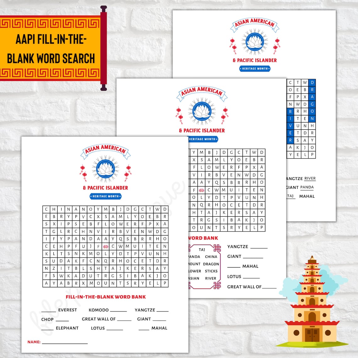 AAPI Heritage Month Printable Activity, AAPI Printable Word Search ...