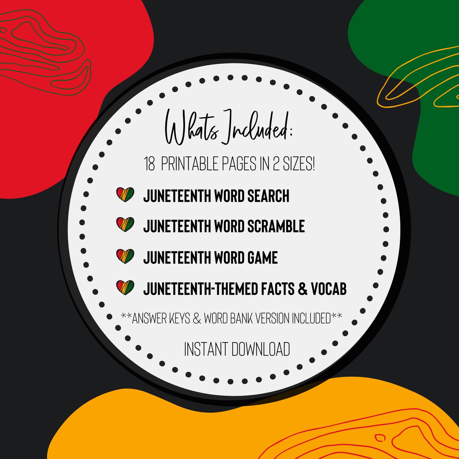 Juneteenth Kids Activity Bundle, Juneteenth Activities, Juneteenth Word ...