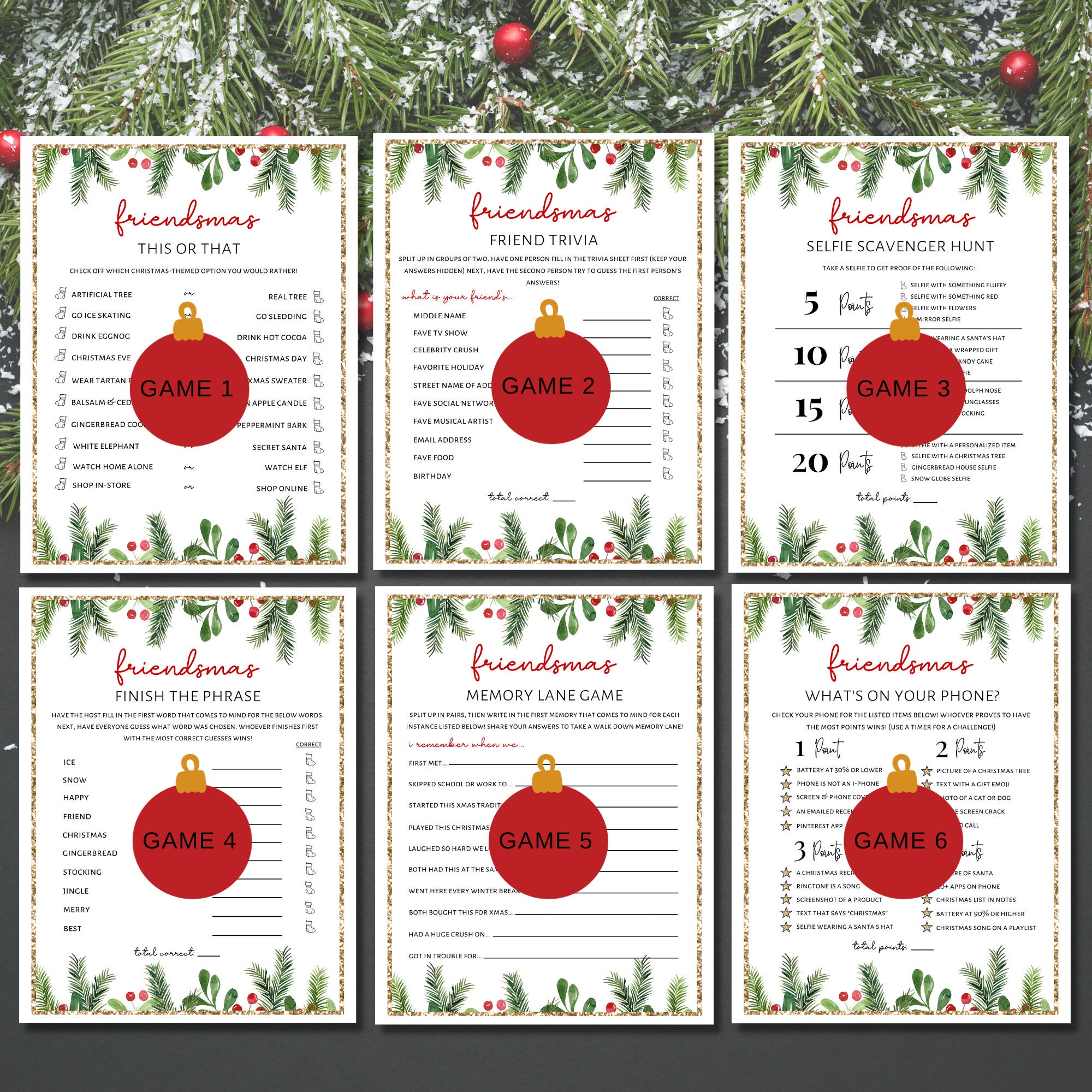 Friendsmas Games: Printable Christmas Party Game Bundle (digital ...