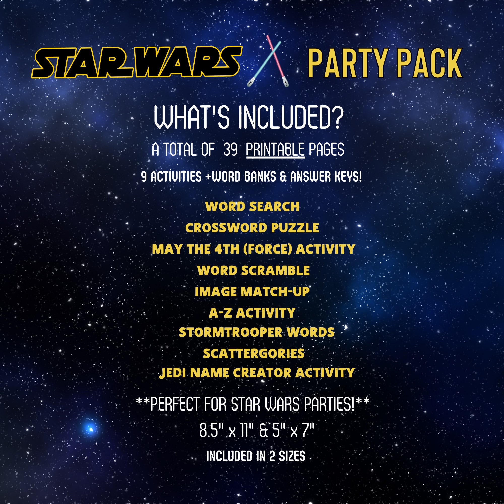 Star Wars Party Games: Printable Activities Bundle (digital Download ...