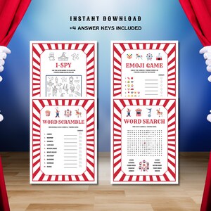 Carnival Party Games: Printable Circus Activities (instant Download) - Etsy