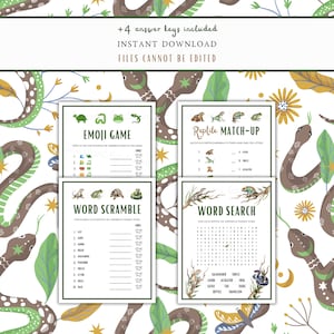 Reptile Party Games: Printable Activity Bundle (digital Download) - Etsy