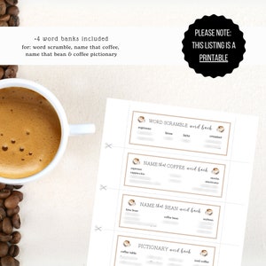 Coffee Party Games Printable: Minimalist Activity Bundle (digital ...