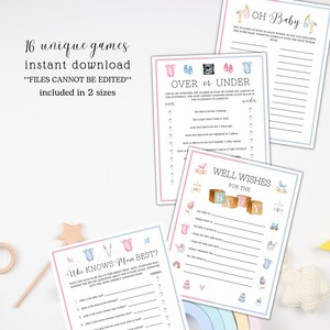 Gender Reveal Party Games Printable Gender Reveal Activities - Etsy