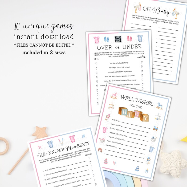 Gender Reveal Party Games Printable Gender Reveal Activities - Etsy Australia