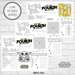 May the 4th Star Wars Printable Kids Activities,star Wars Crossword ...