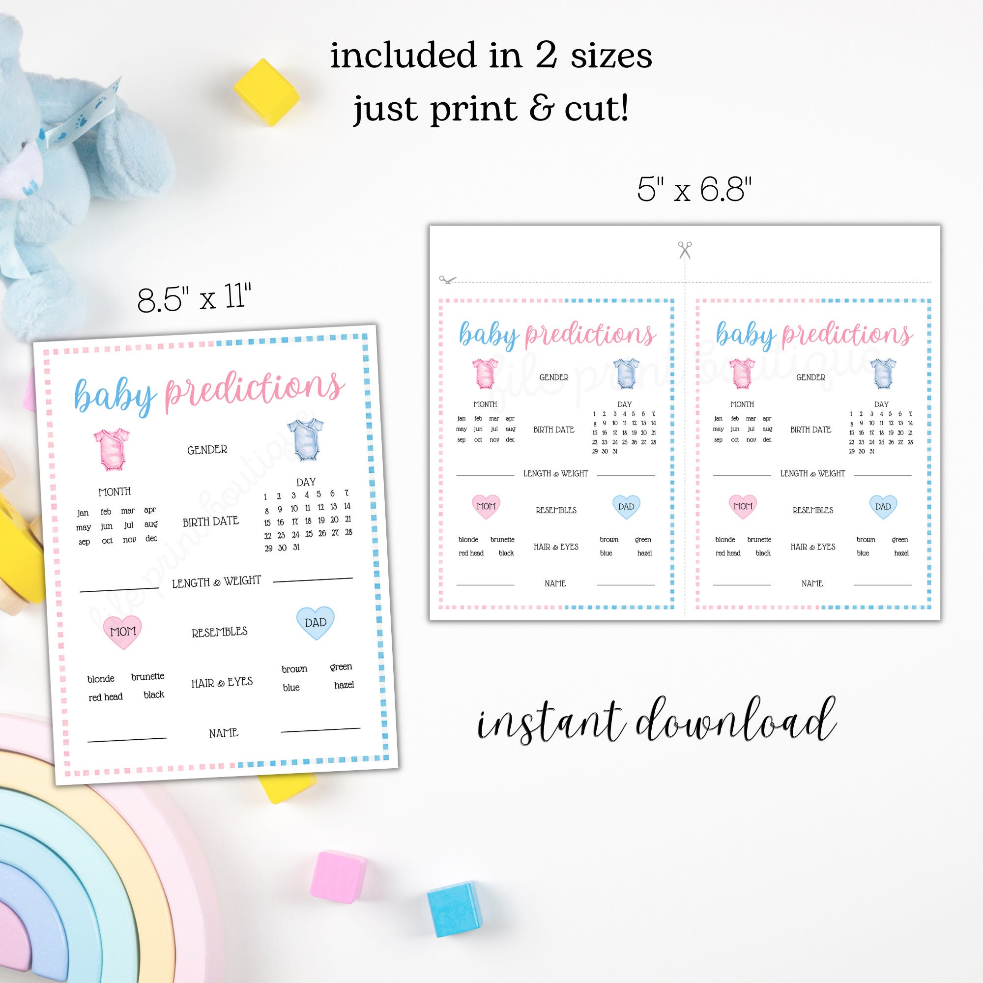 Gender Reveal Printable Games, Gender Reveal Bundle, Gender Reveal ...