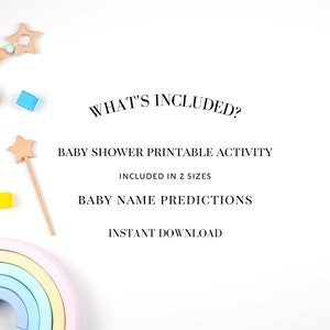 Printable Baby Predictions Game, Baby Shower Game, Gender Reveal Party ...