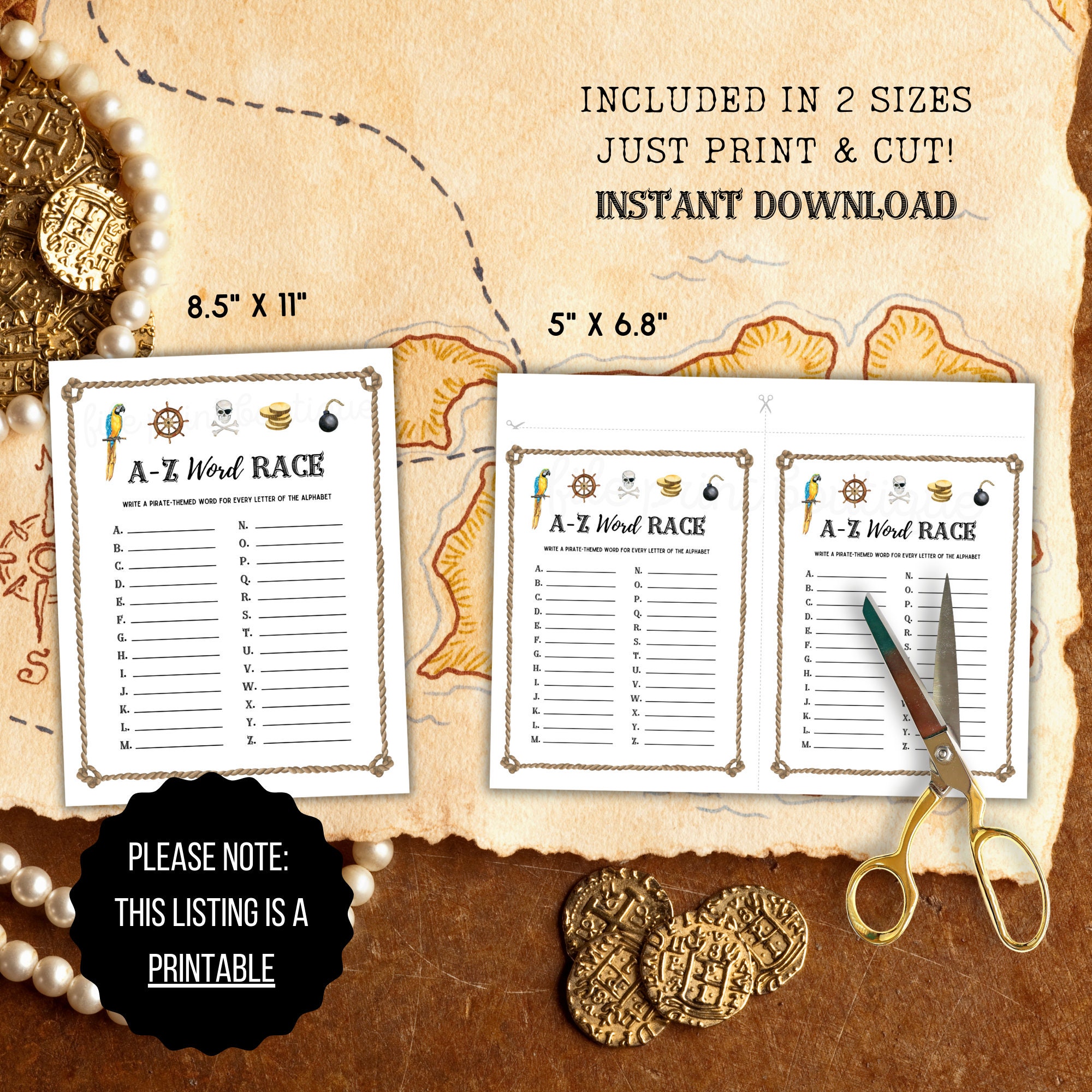 Pirate Party Games: Printable Activities Bundle (digital Download) - Etsy