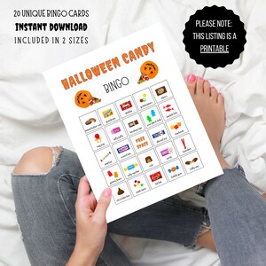 Halloween Candy Bingo Printable, Halloween Printable Bingo, Halloween ...