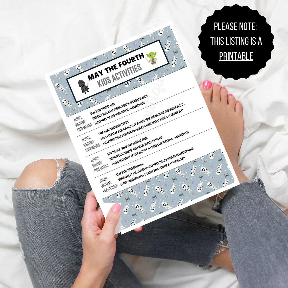 May the 4th Star Wars Printable Kids Activities Word Search Crossword ...