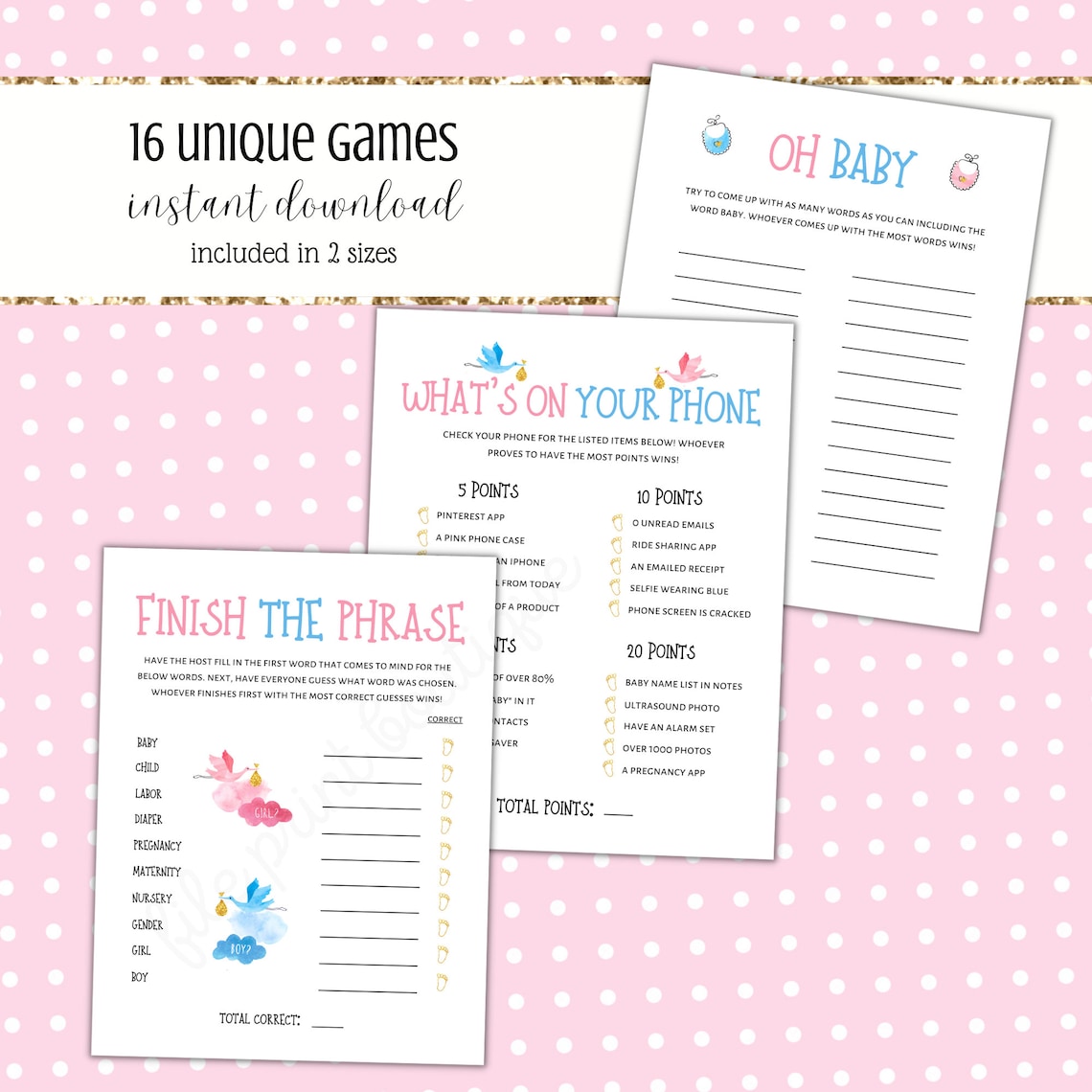Gender Reveal Party Games Printable Gender Reveal Activities - Etsy Canada