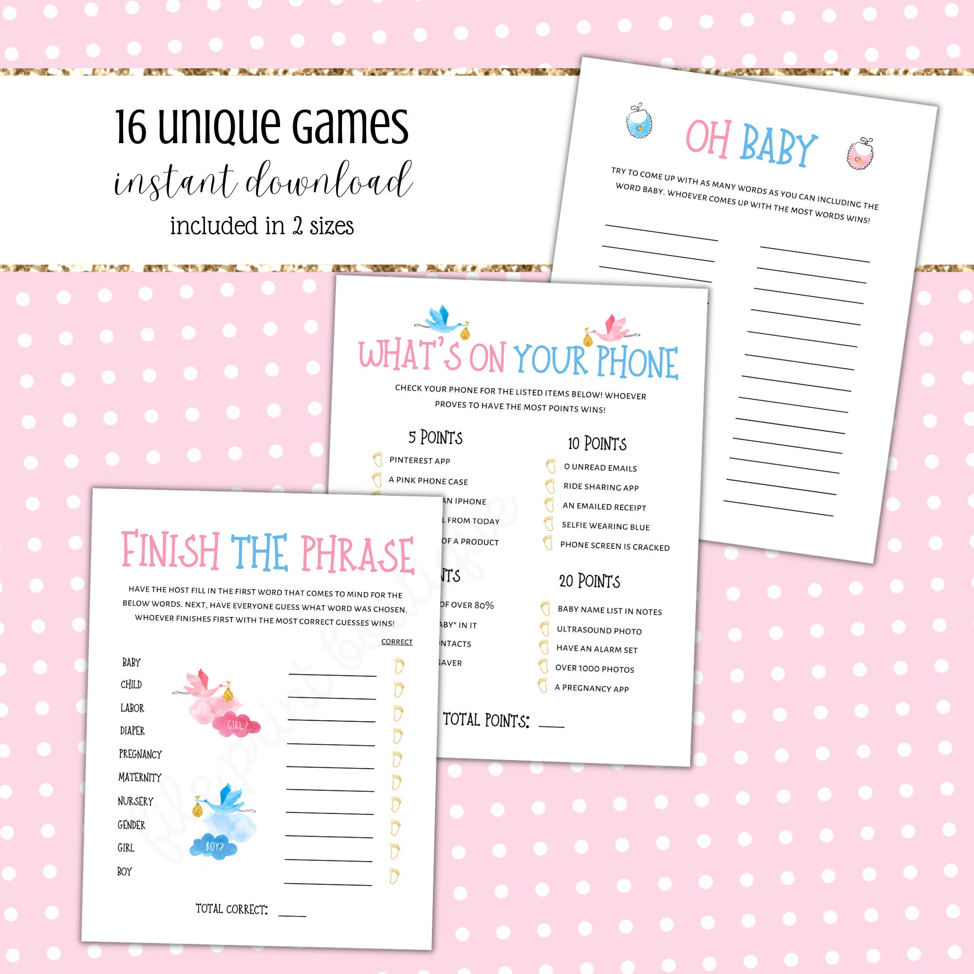 Gender Reveal Party Games Printable Gender Reveal Activities - Etsy Canada