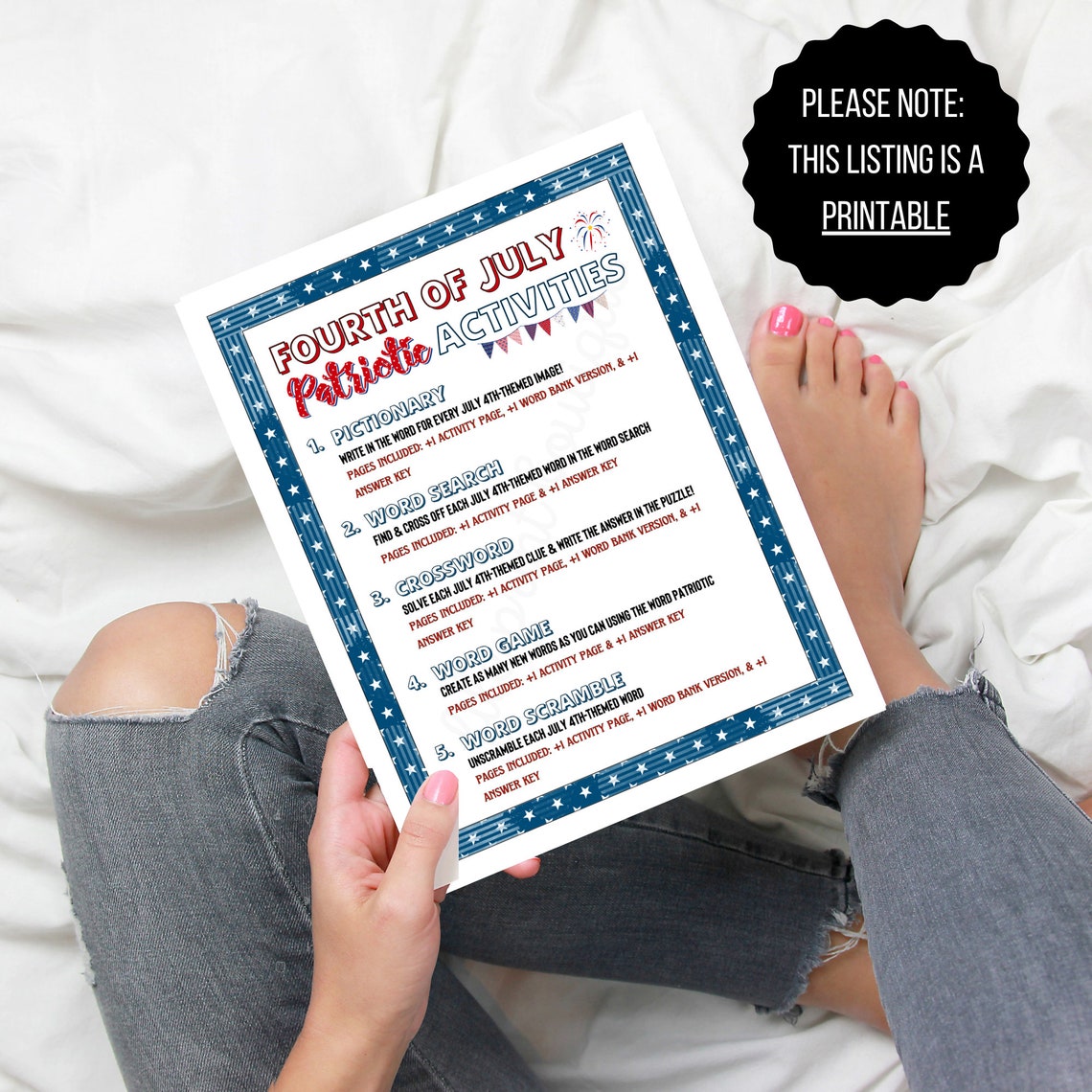 Fourth of July Printable Kid's Activities Patriotic - Etsy