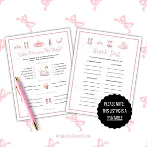 Ballerina Games for Kids Printable, Printable Kid's Ballet Games, Kid's ...