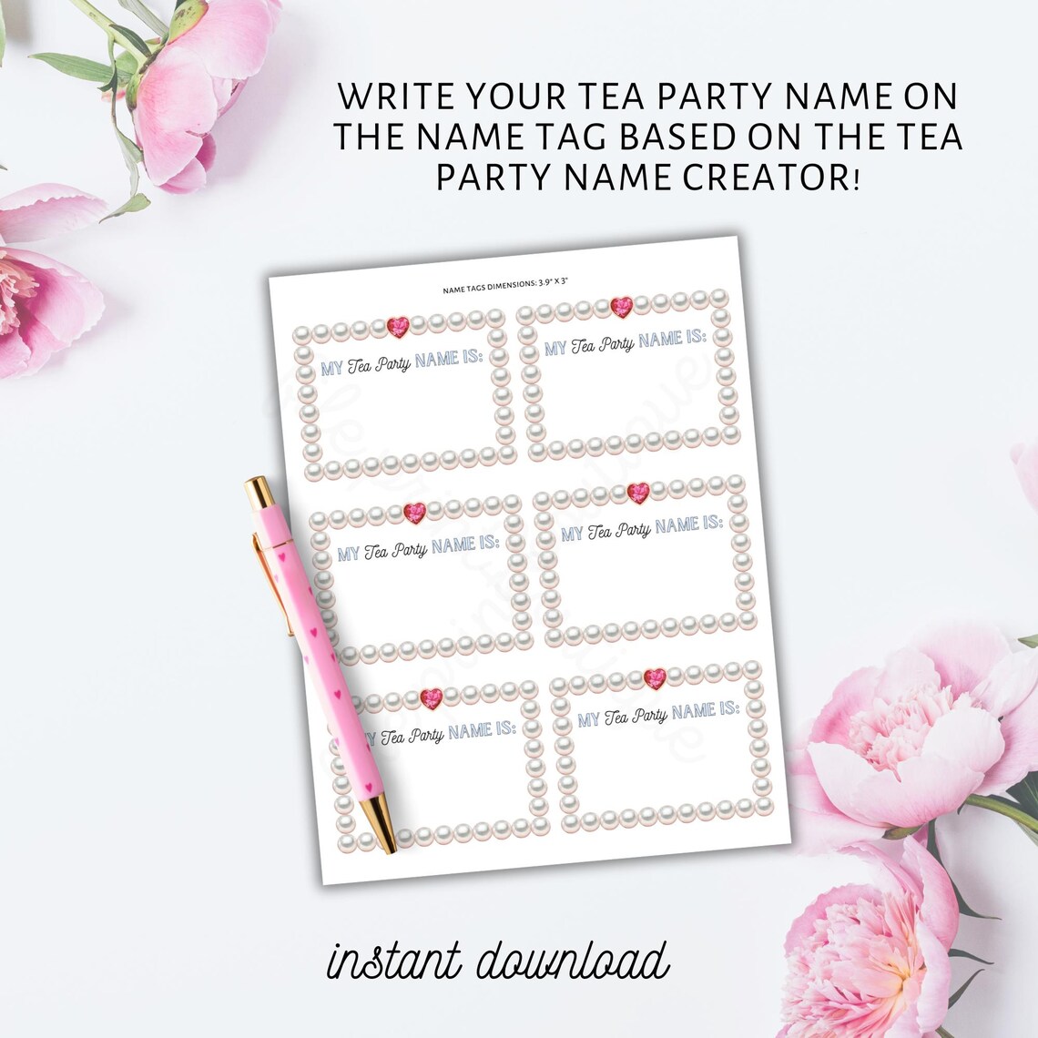 Tea Party Name Creator Game: Printable Activity (PDF) - Etsy