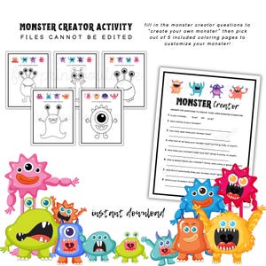 Monster Party Games, Printable Monster Games, Monster Games for Kids ...