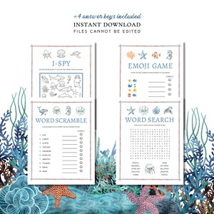 Under the Sea Party Games for Kids Printable, Under the Sea Printable ...