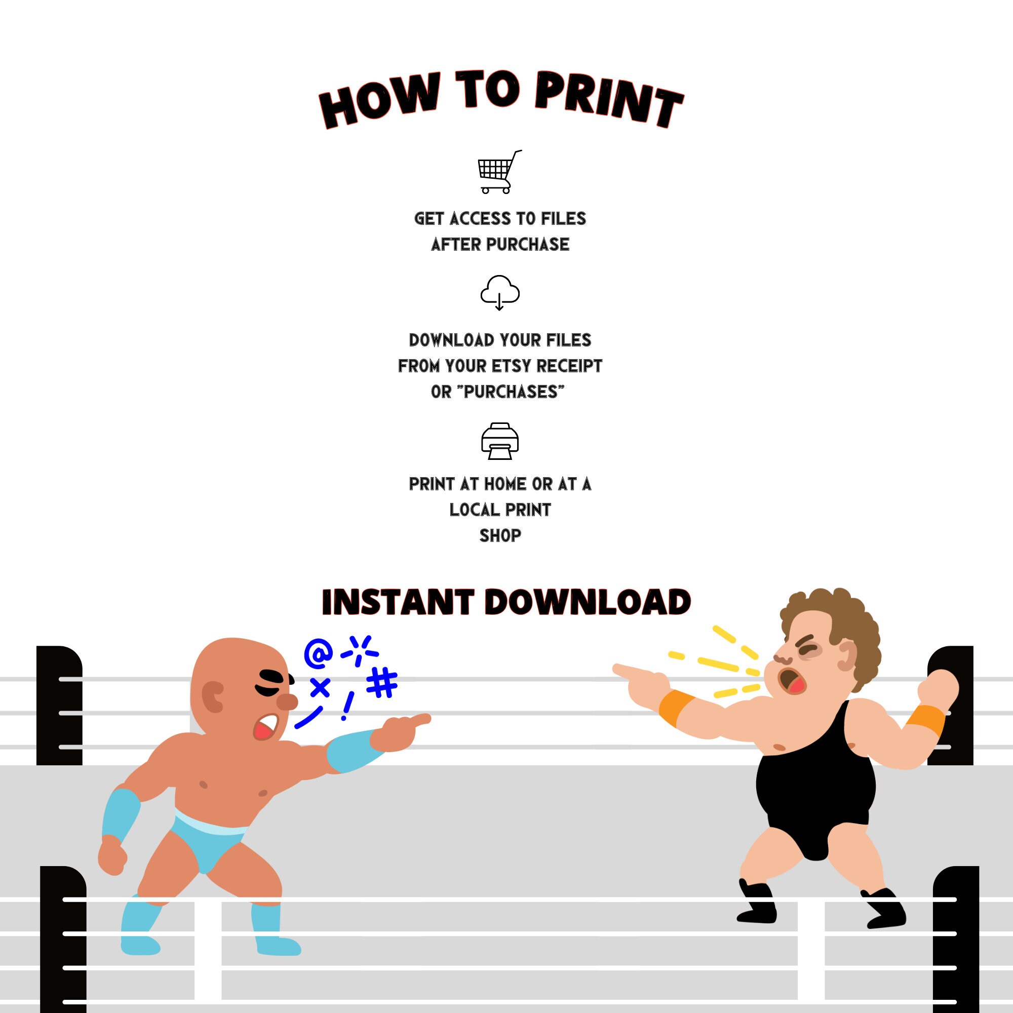 Wrestling Printable Games Wrestling Party Games Printable - Etsy