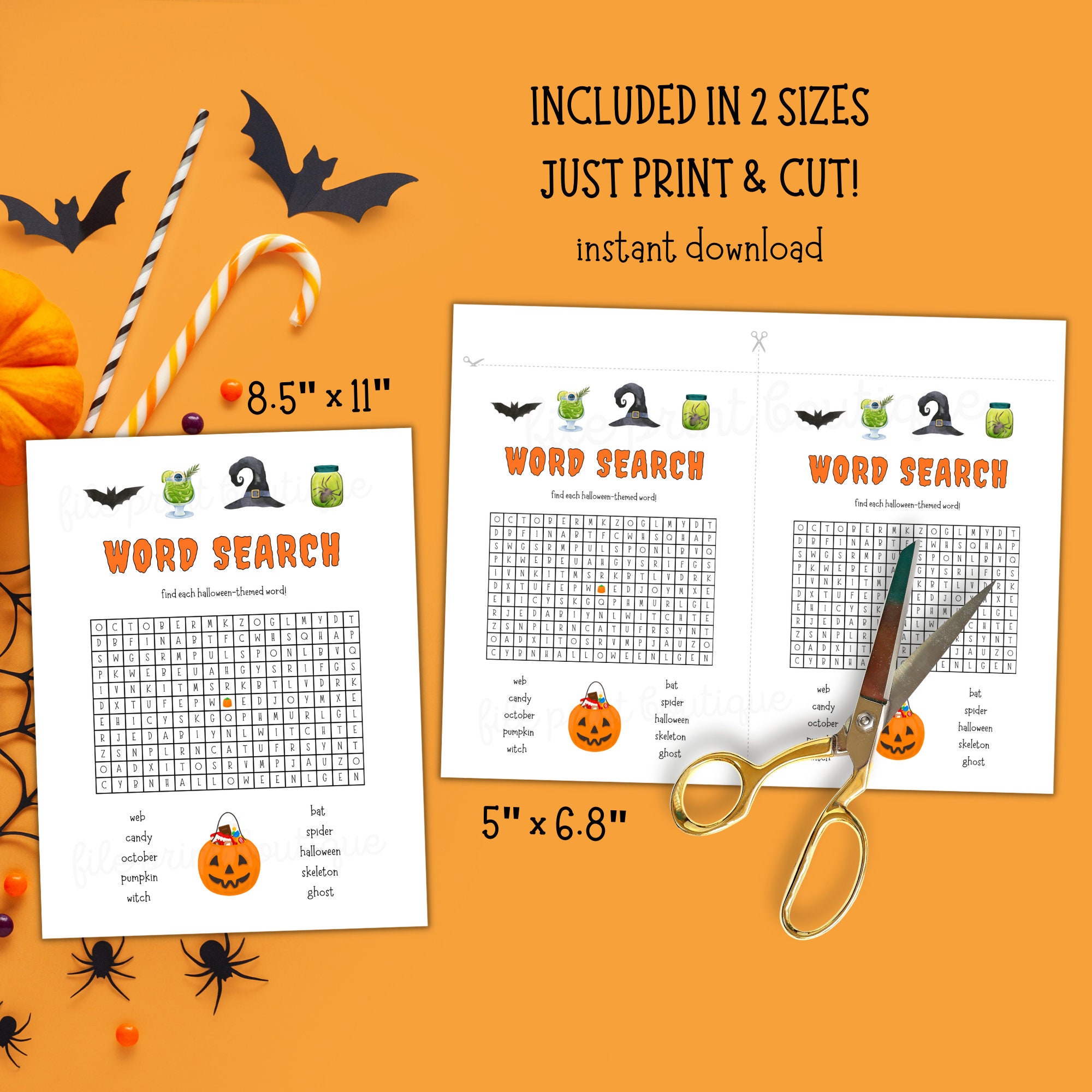 Halloween Printable Games, Halloween Game Bundle, Halloween Printable ...