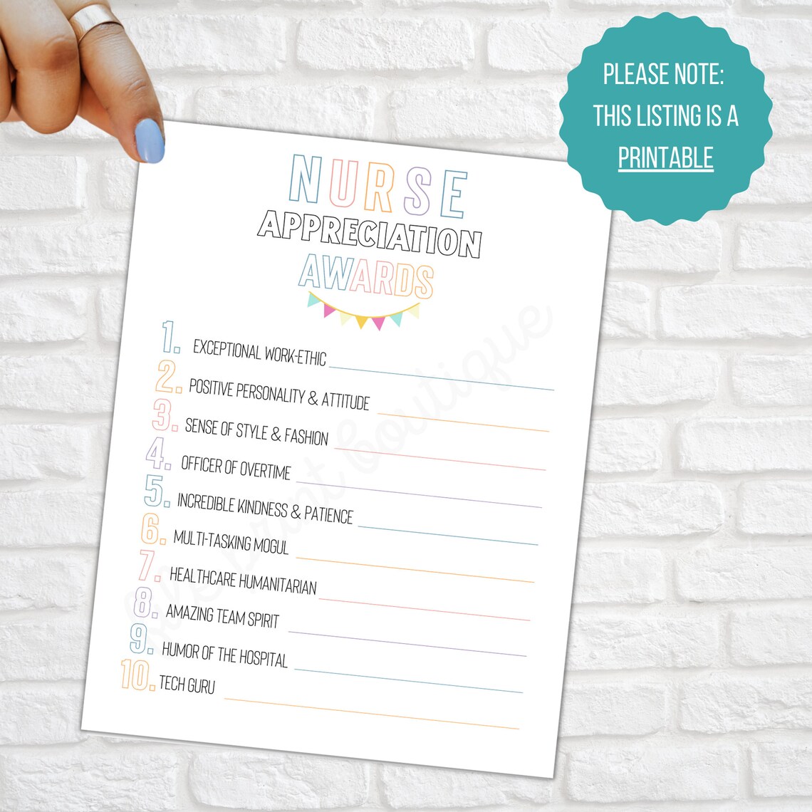 Nurse Appreciation Printable Nurse Appreciation Week Nurses - Etsy