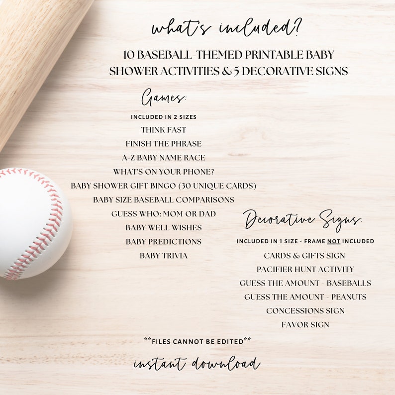 Baseball Baby Shower Games Printable, Baseball Baby Shower, Baseball ...