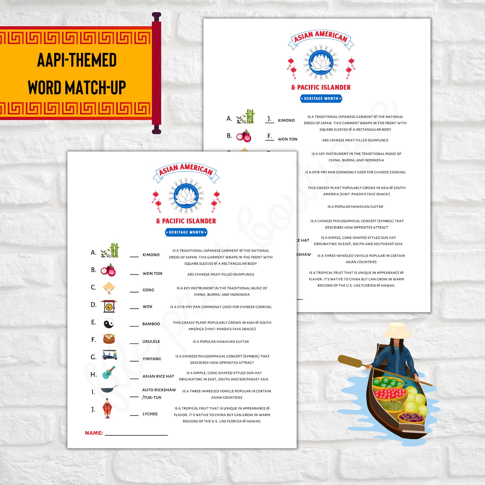 AAPI Heritage Month Printable Activity Bundle for Kids (digital ...