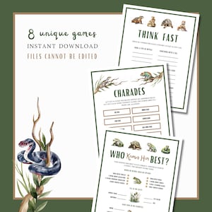 Reptile Party Games: Printable Activity Bundle (digital Download) - Etsy