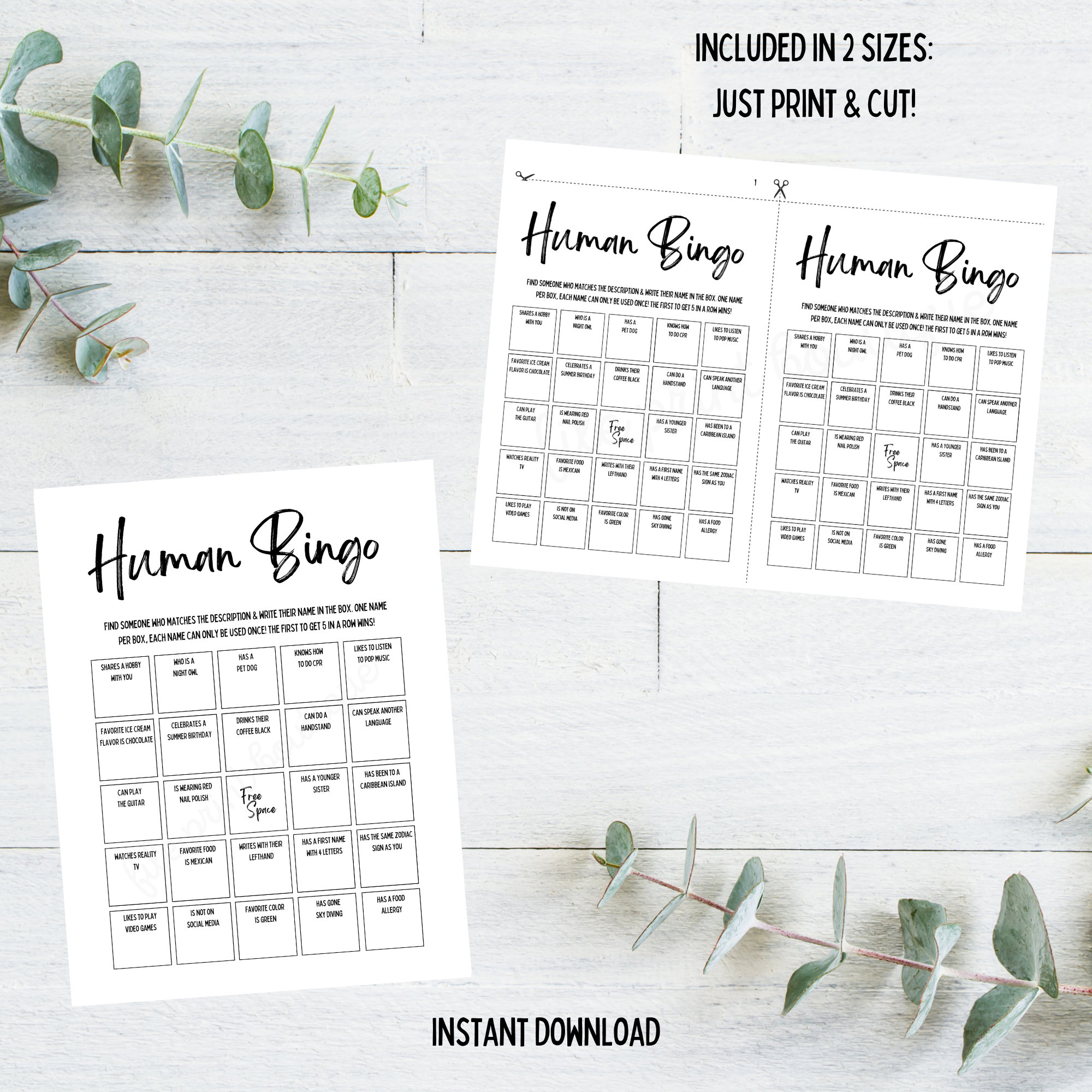 Human Bingo Cards Printable Human Bingo Icebreaker - Etsy Canada