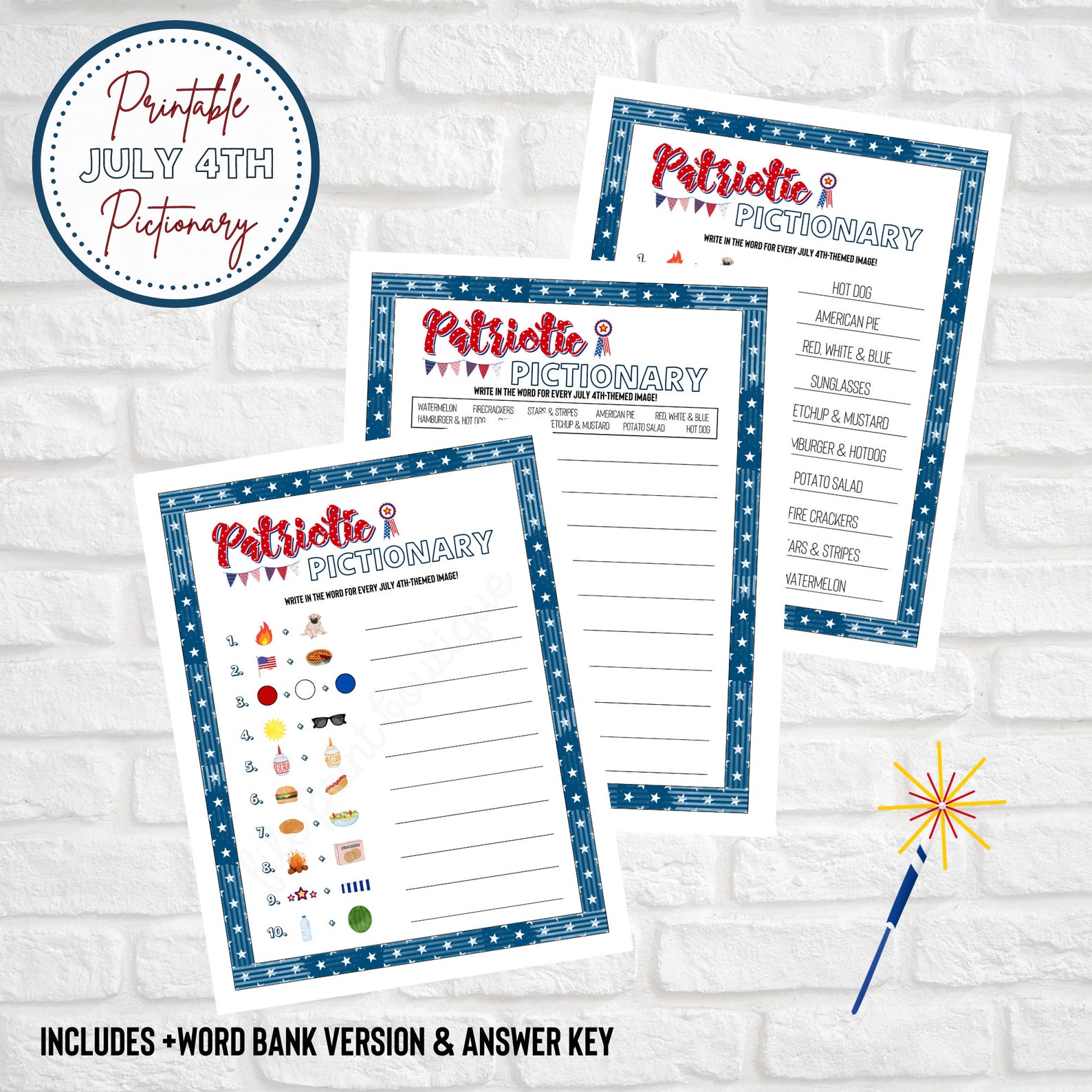 Fourth of July Printable Kid's Activities Patriotic - Etsy