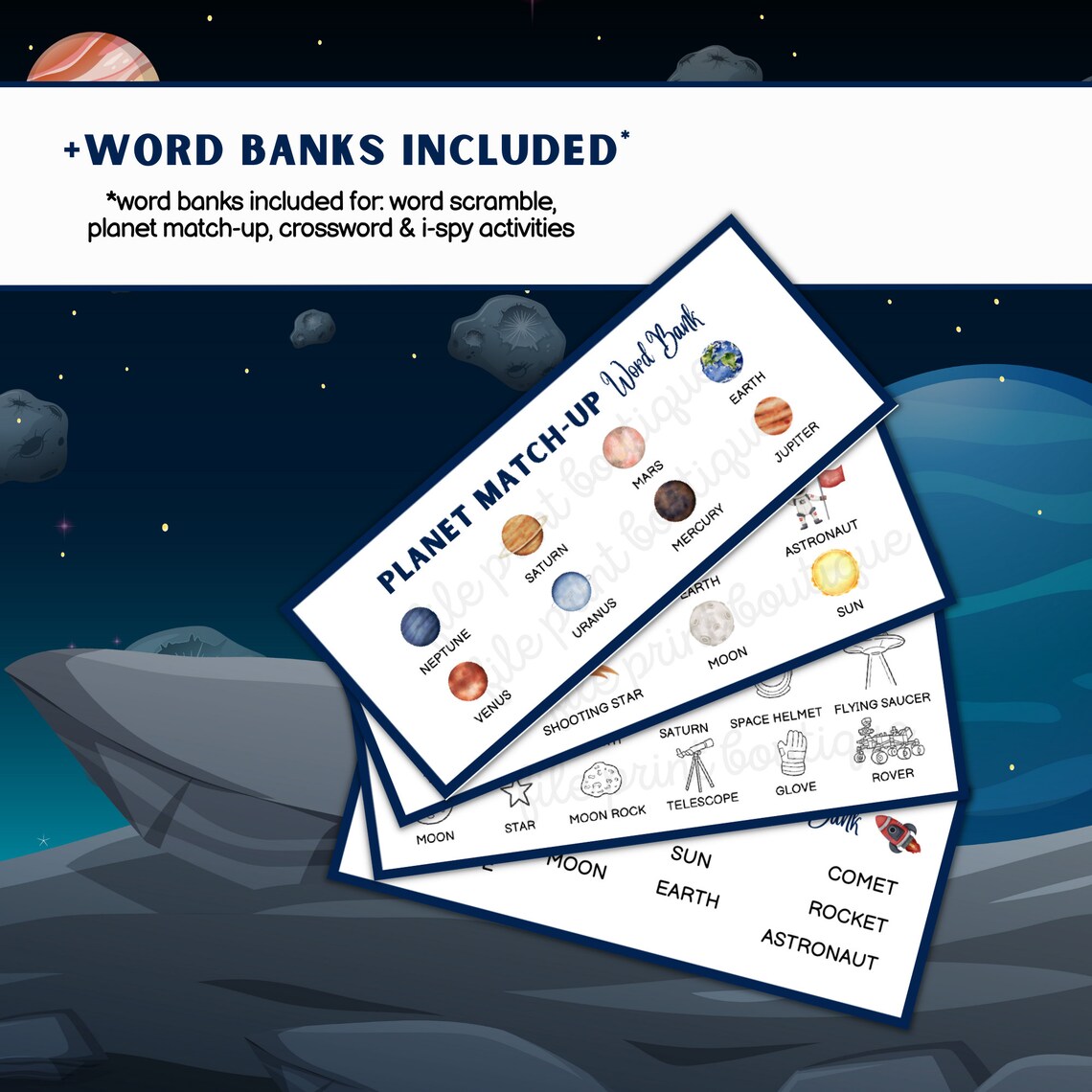 Space Printable Games, Space Birthday Games, Space Games for Kids ...