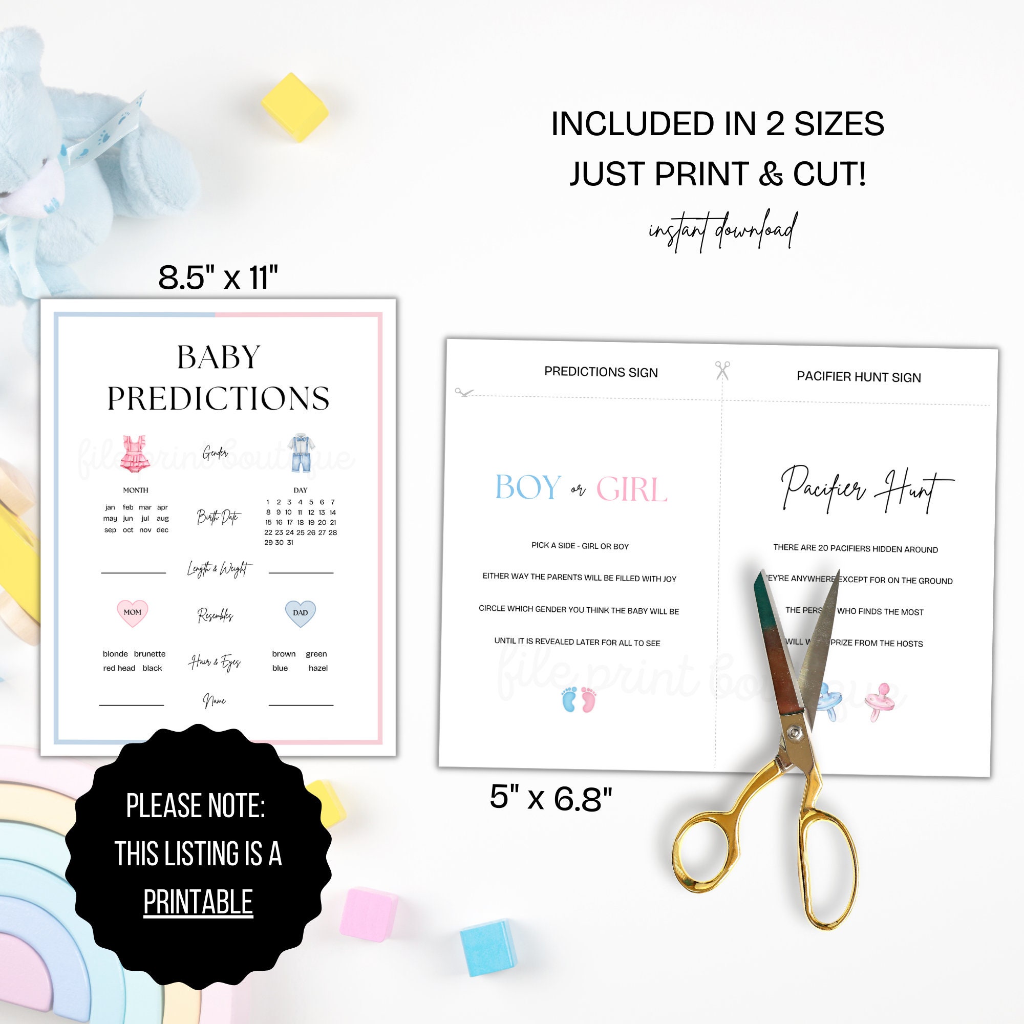 Gender Reveal Party Games, Printable Gender Reveal Activities, Gender ...