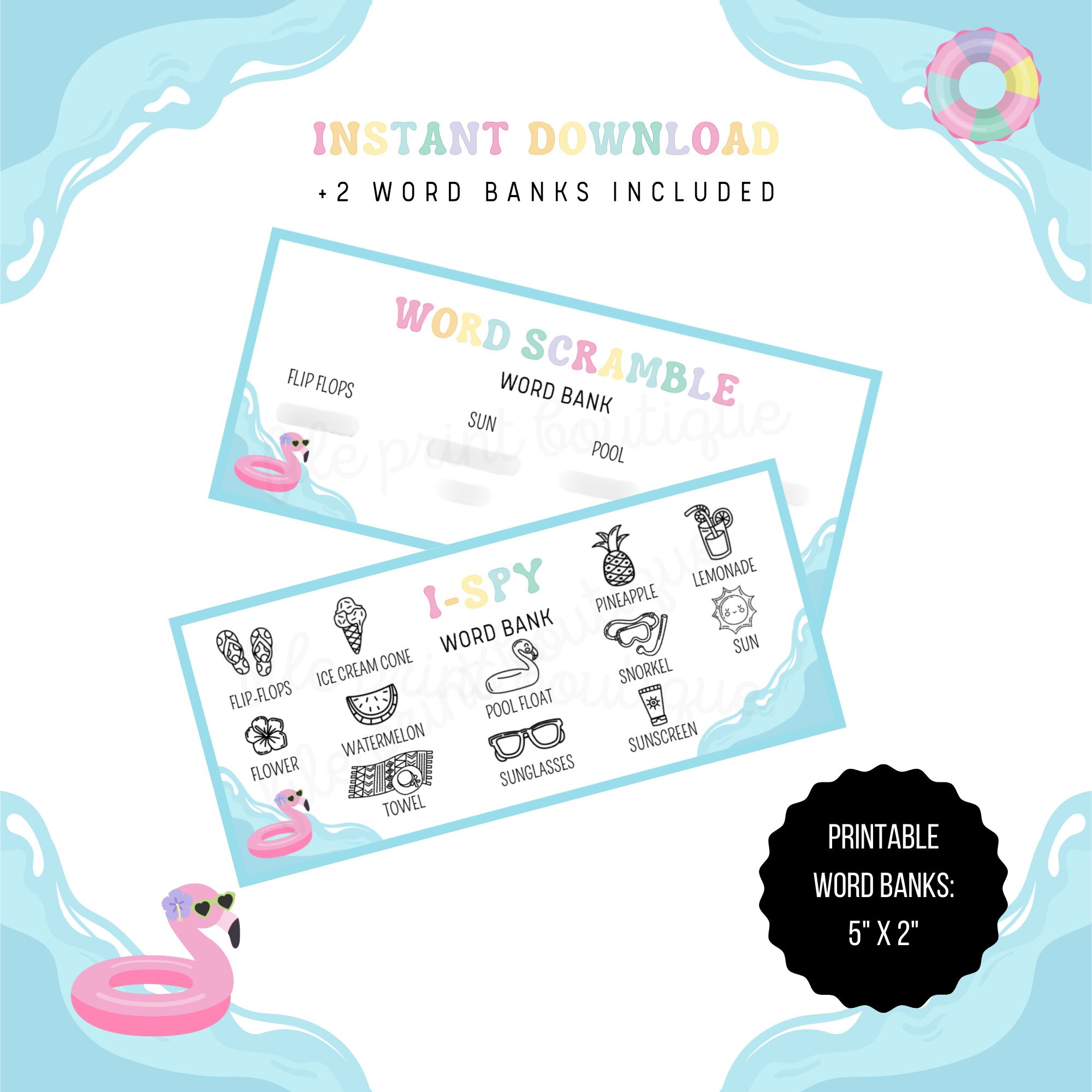 Pool Party Games for Kids Printable, Printable Pool Party Games, Pool ...