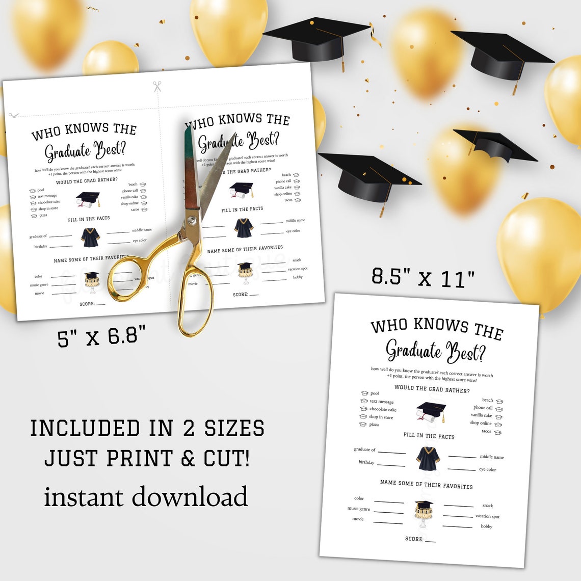 Who Knows the Graduate Best Printable Graduation Printable - Etsy