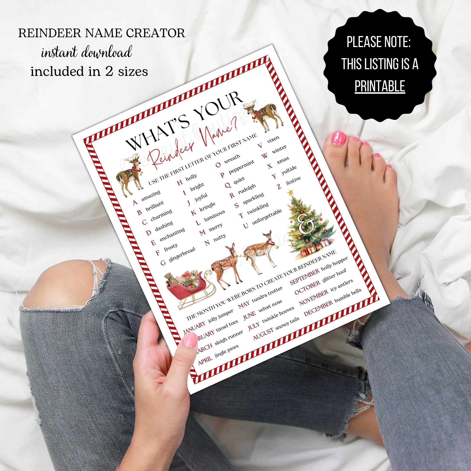 Reindeer Name Creator Printable, Printable Christmas Name Creator ...