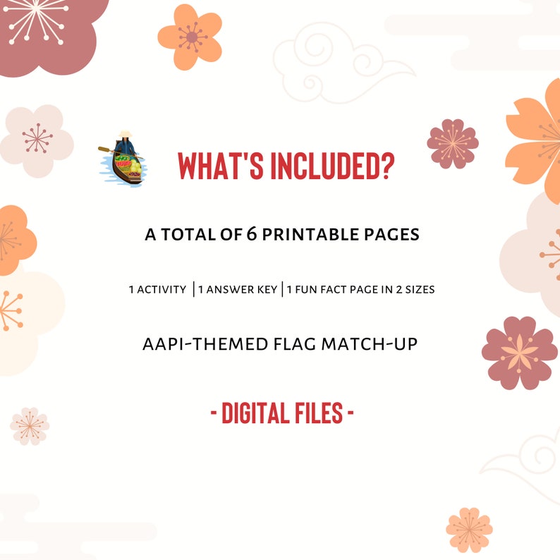 AAPI Heritage Month Printable Flag Match-up, AAPI Printable, AAPI ...