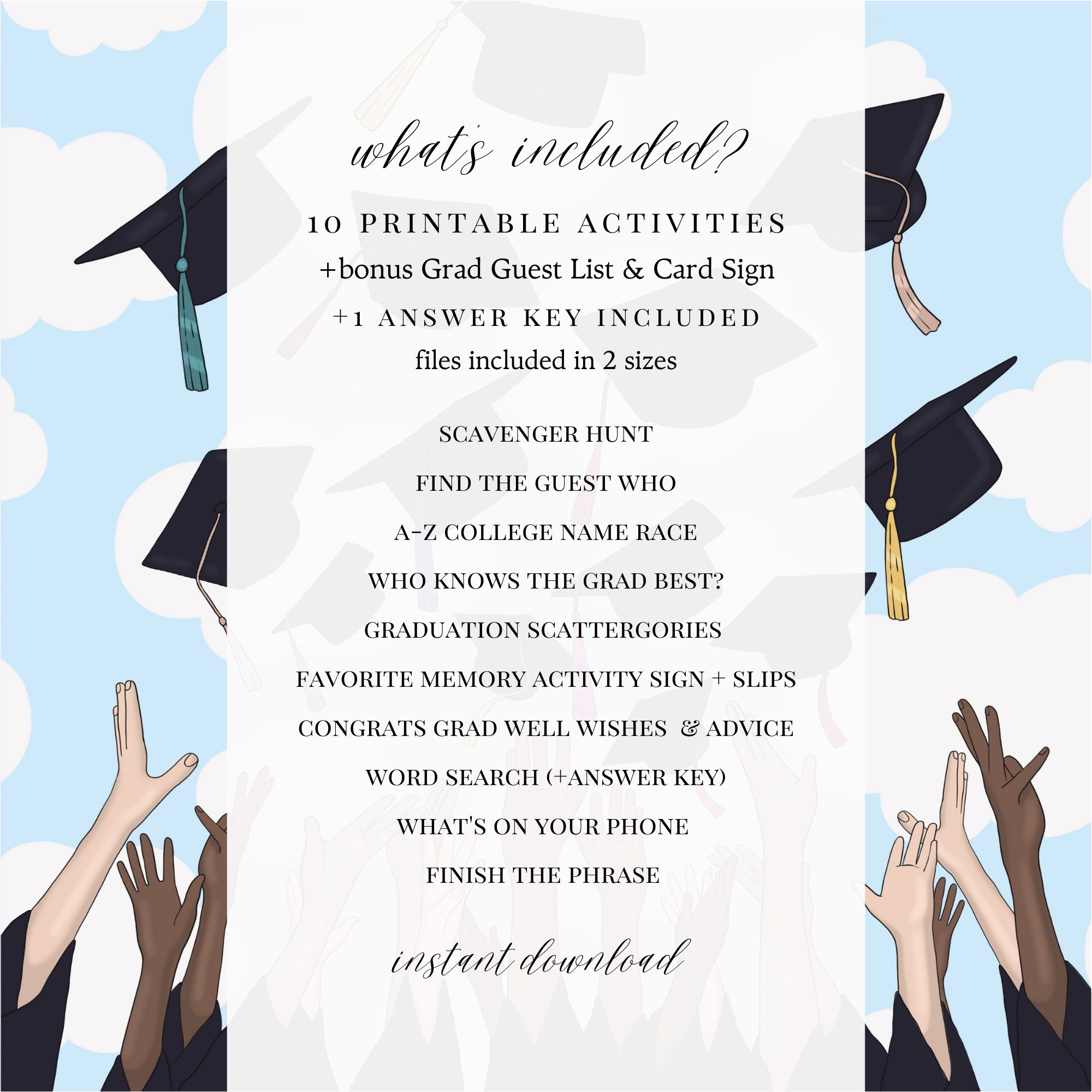 Graduation Party Game Bundle, Gold Graduation Games, Graduation Party ...