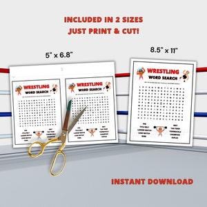 Wrestling Printable Games, Wrestling Party Games, Printable Party Games ...