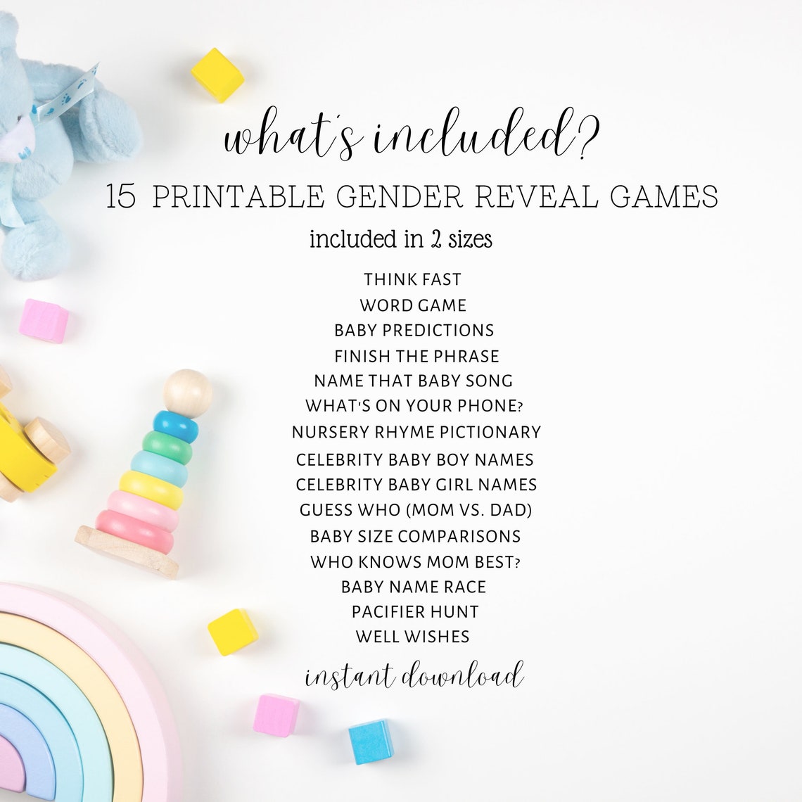 Gender Reveal Printable Games, Gender Reveal Bundle, Gender Reveal ...