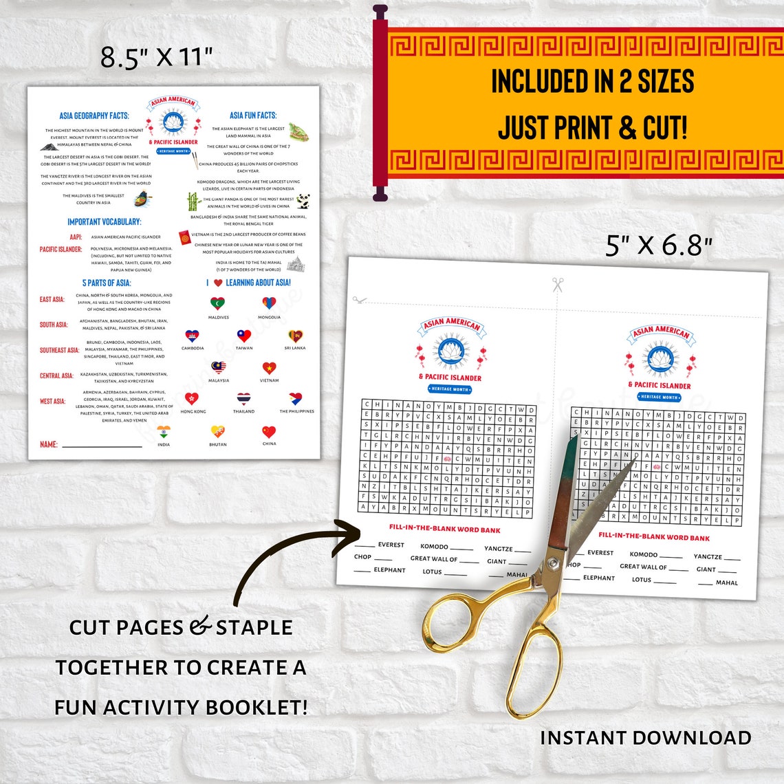 AAPI Heritage Month Printable Activity, AAPI Printable Word Search ...