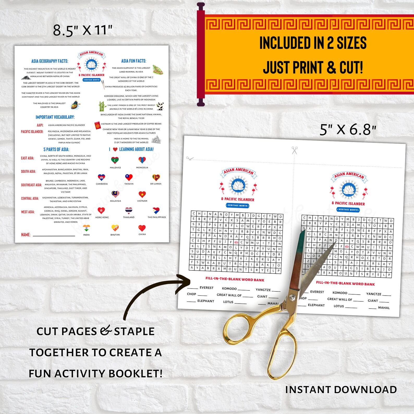 AAPI Heritage Month Printable Activity, AAPI Printable Word Search ...