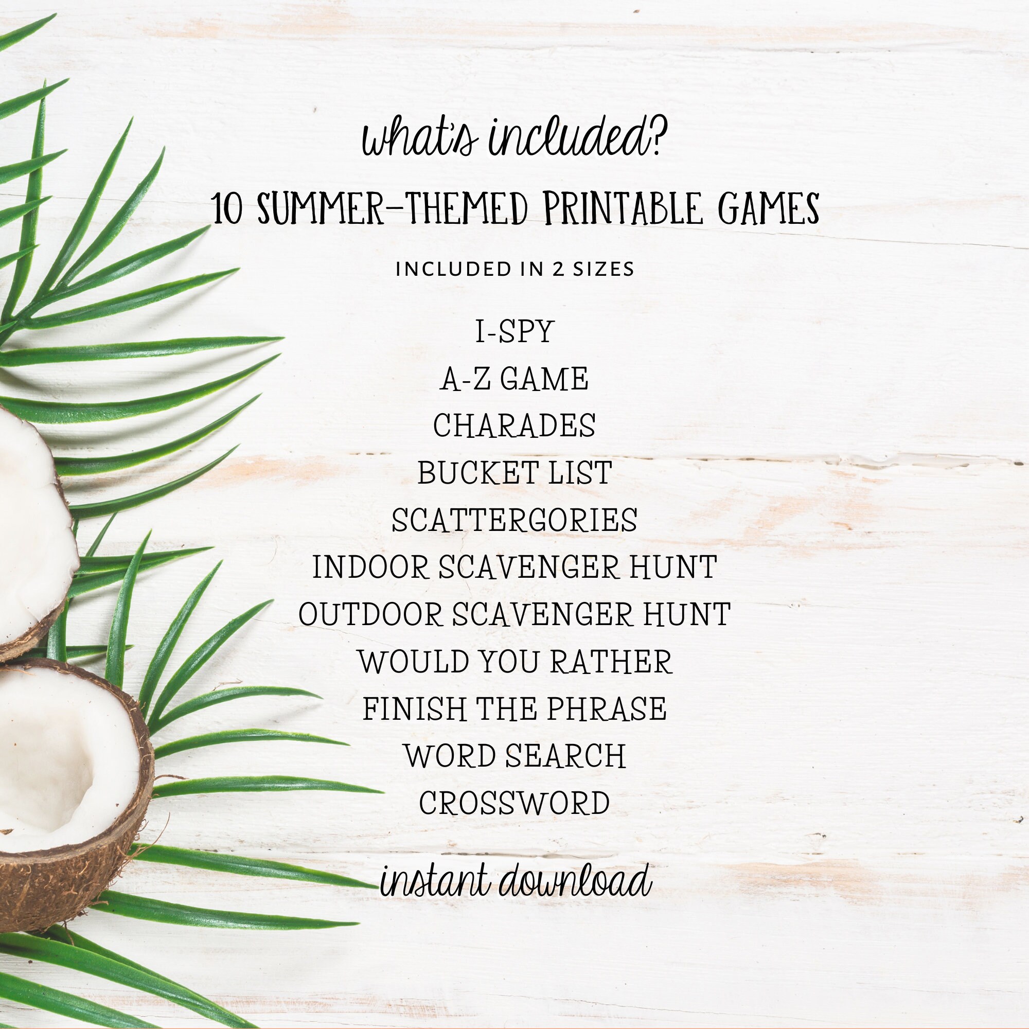 Summer Printable Games Printable Summer Game Bundle Summer - Etsy